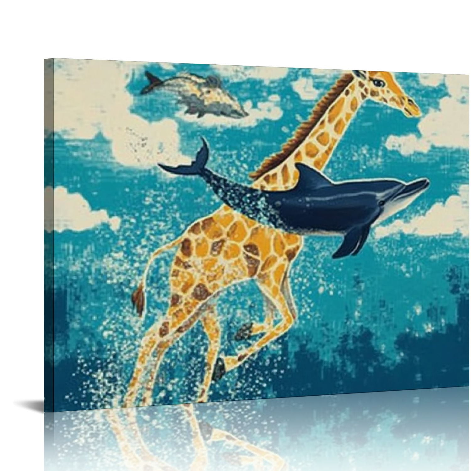 BCIIG Onward Giraffe Holding Sword On Sharks Back Flying Through Air ...