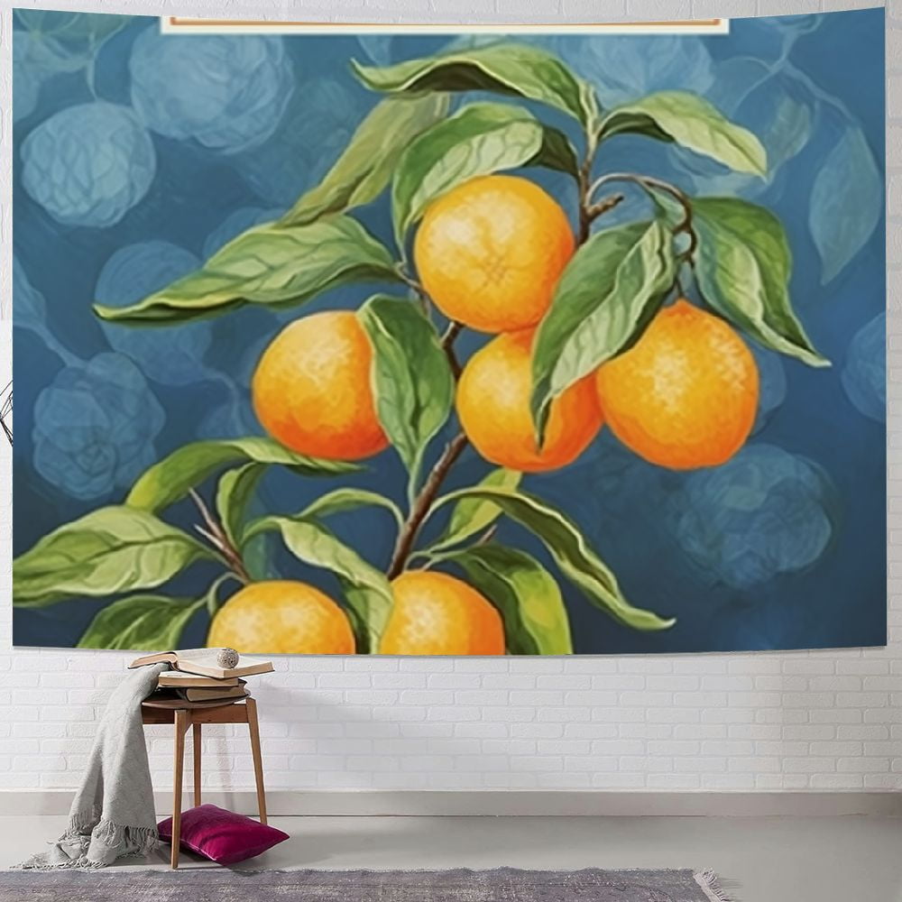 BCIIG Oranges Leaves Branch Tapestry Wall Hanging Unique Style for Home ...