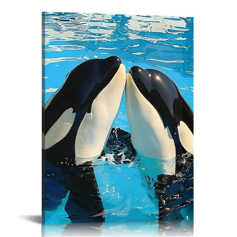 BCIIG Orca Whales Tails Fine Art Aesthetic Canvas Wall Painting for ...