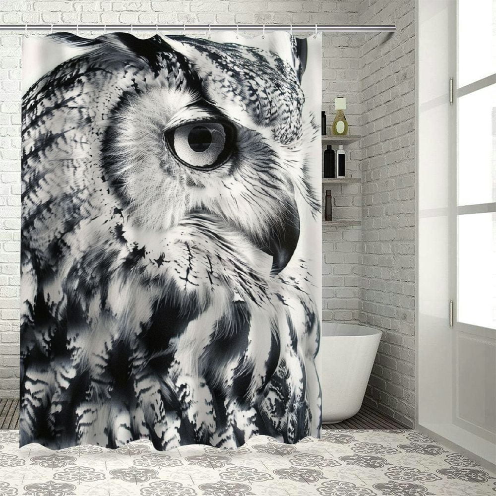 Bciig Owl Bathroom Decor Set With Hooks Colorful Luxurious Polyester
