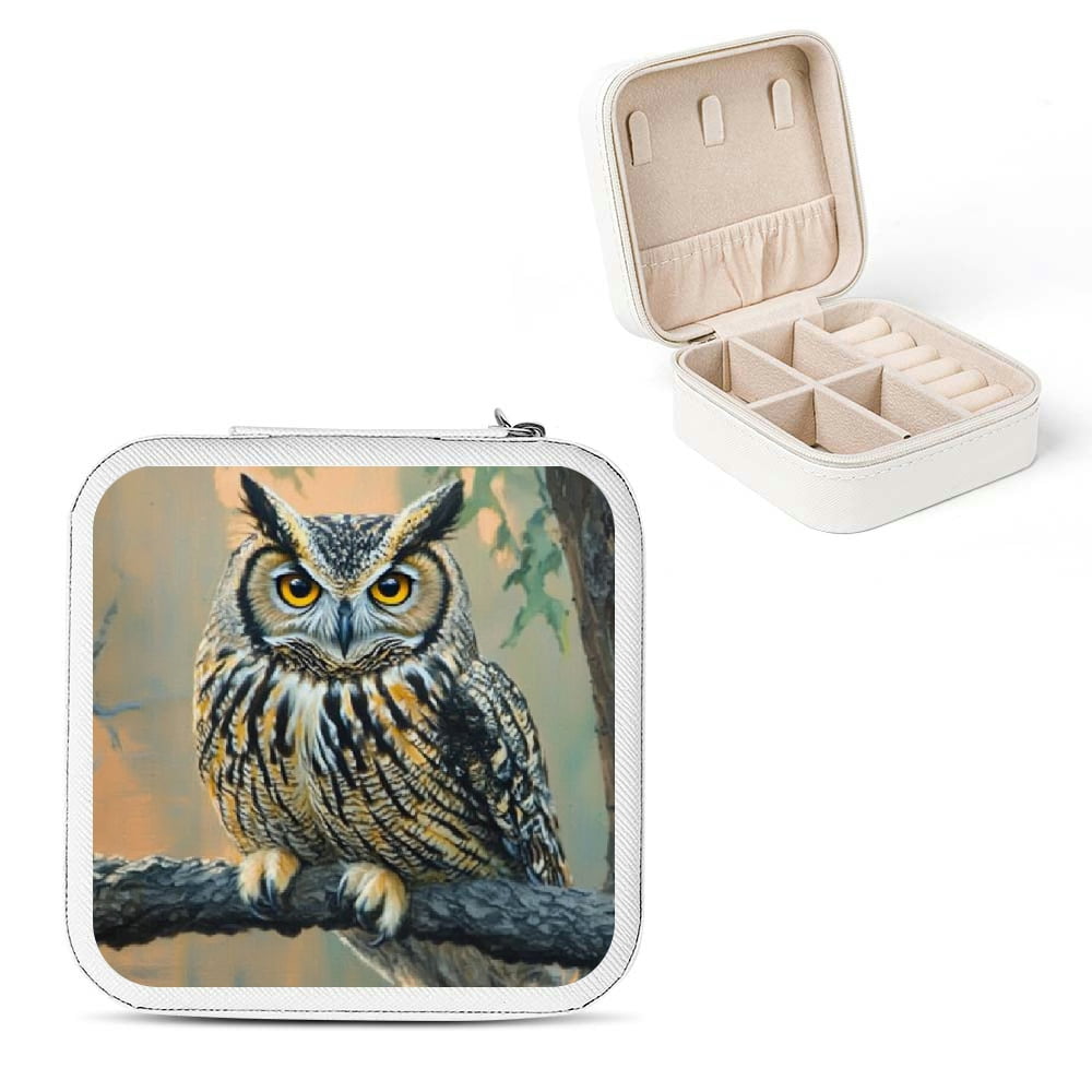 BCIIG Owl Tree Branch Nature Jewelry Storage Box Travel Case White ...