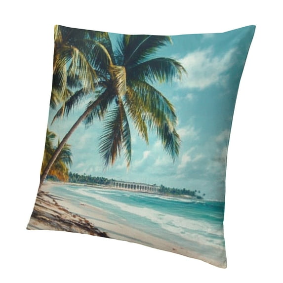 BCIIG Palm Tree Pillow Case Short Plush Home Furnishing Decorative ...