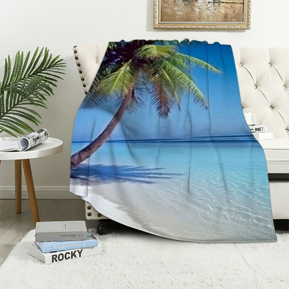 BCIIG Palm Tree Warm Lightweight Blanket Soft Fleece Blankets for All ...