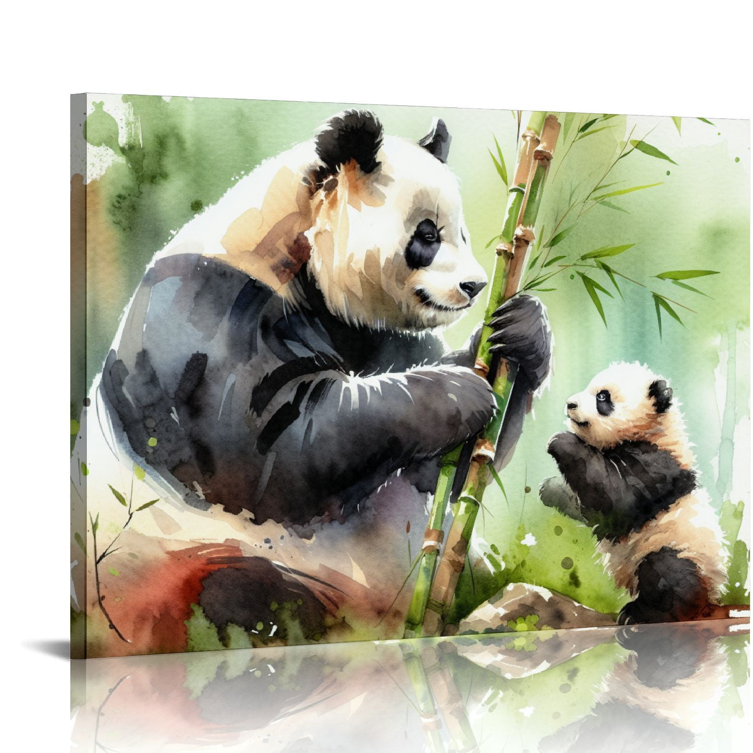 BCIIG Panda Canvas Print Wall Art Colorful Paintings Cute Mom Panda Hug ...