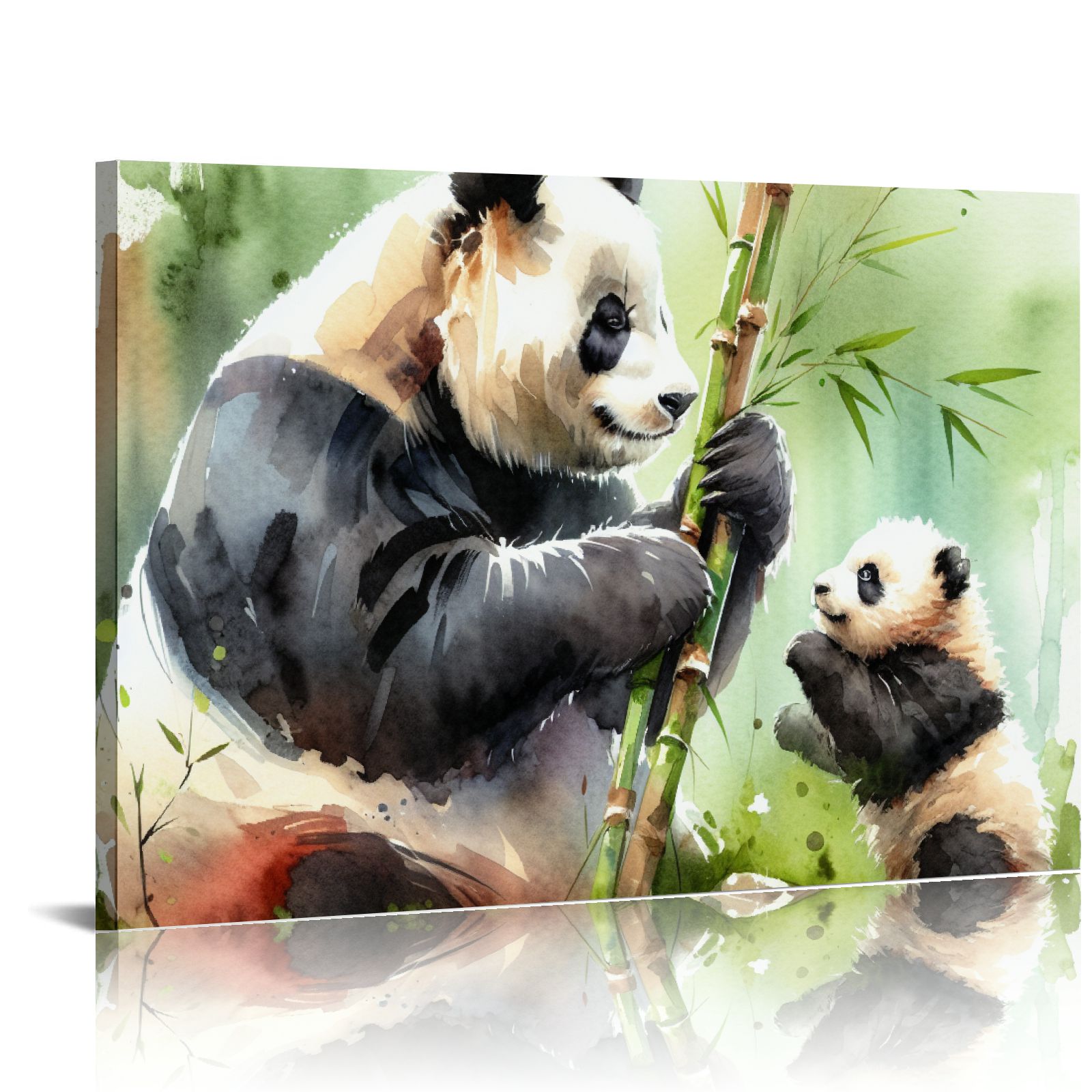 BCIIG Panda Canvas Print Wall Art Colorful Paintings Cute Mom Panda Hug ...
