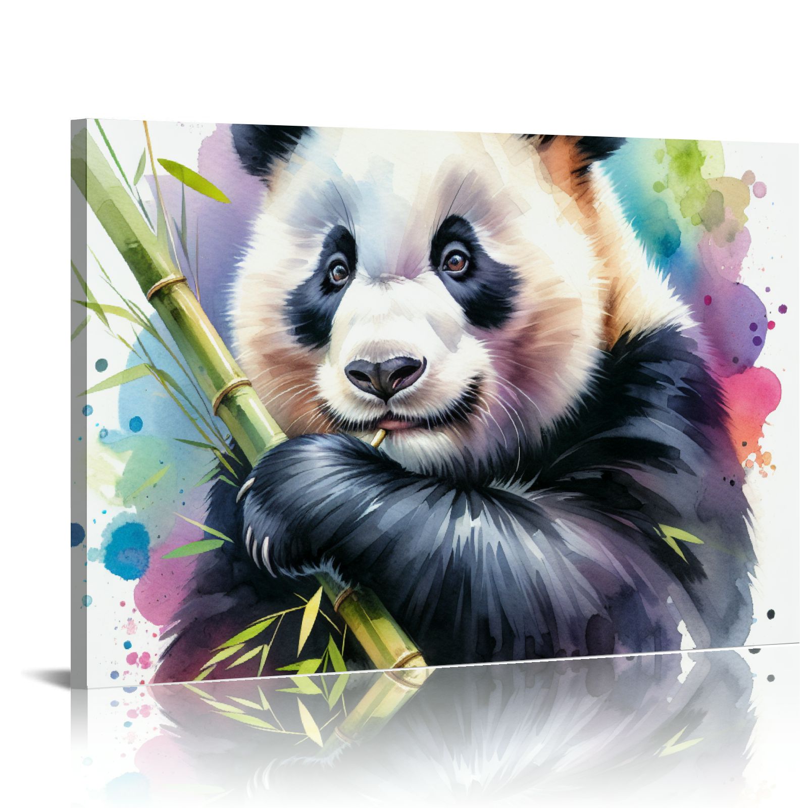 BCIIG Panda Canvas Print Wall Art, Watercolor Painting Print, Cute ...