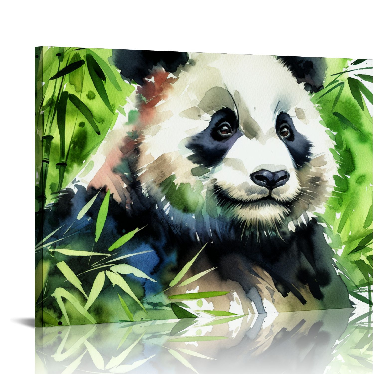 BCIIG Panda Canvas Print Wall Art, Watercolor Painting Print, Cute ...