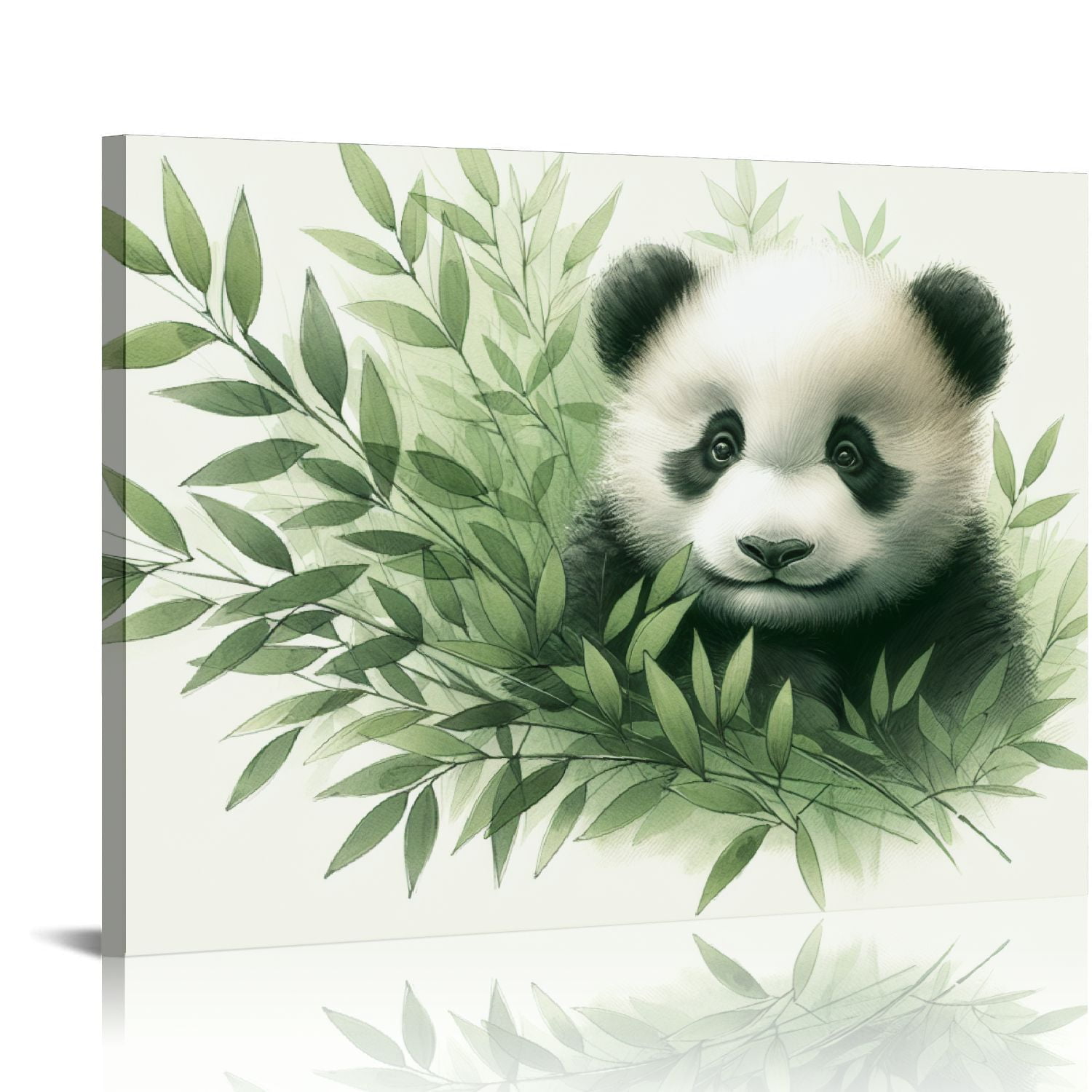 BCIIG Panda Canvas Print Wall Art, Watercolor Painting Print, Cute ...
