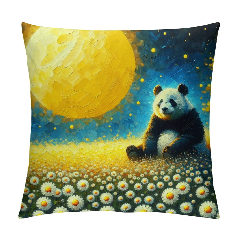BCIIG Panda Flowers Moon Sun Graphic Decorative Throw Pillow Cover ...