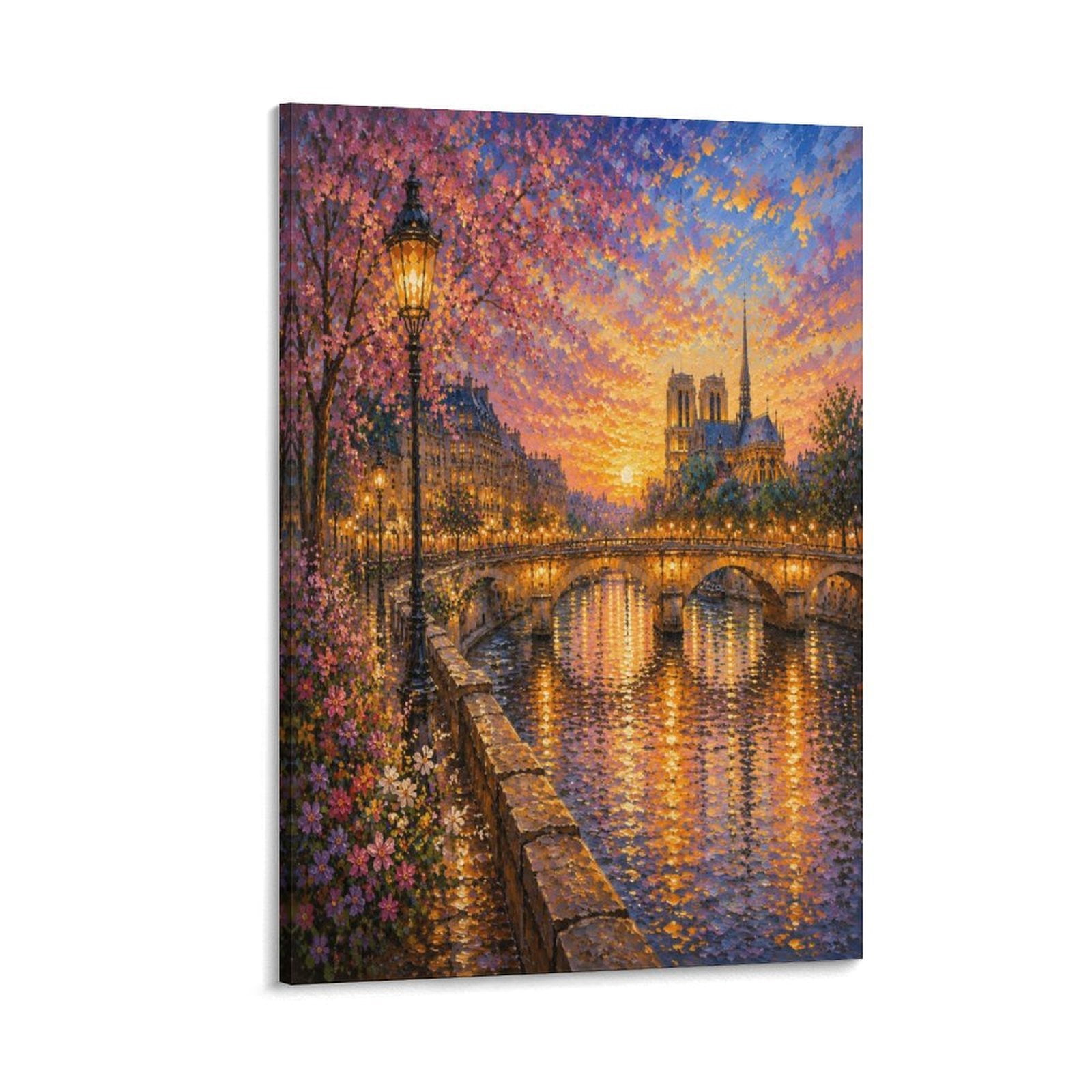 BCIIG Paris Riverside Sunset Tapestry, Polyester Vertical Print Wall ...