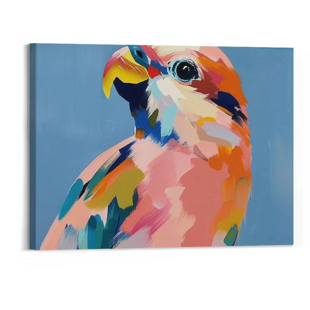 BCIIG Parrot Pictures Bathroom Wall Art: Abstract Cartoon Animal Decor ...