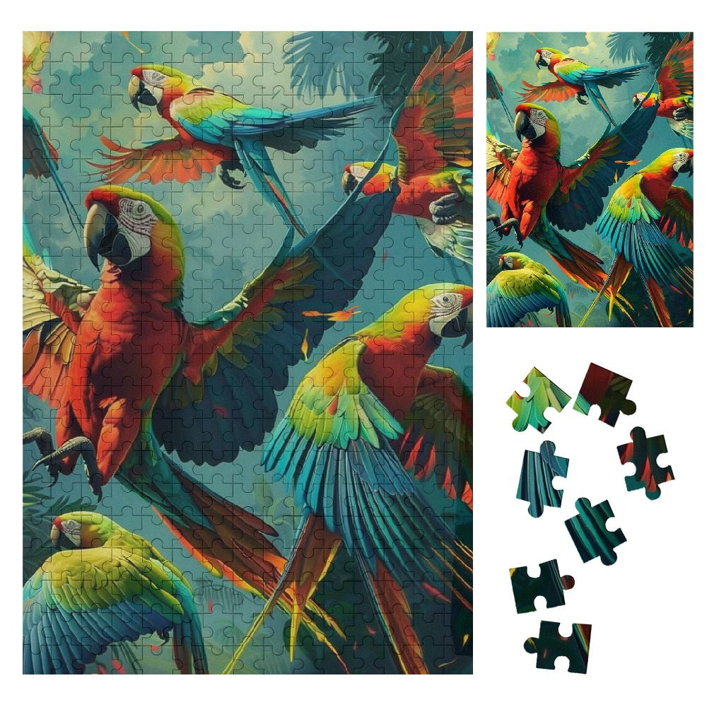 BCIIG Parrots Flying Wooden Jigsaw Puzzle Vertical Style Wooden Gift ...