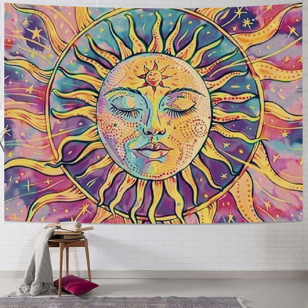 BCIIG Pastel Pink Tapestry Burning Sun Tapestry Mystic Tapestry ...