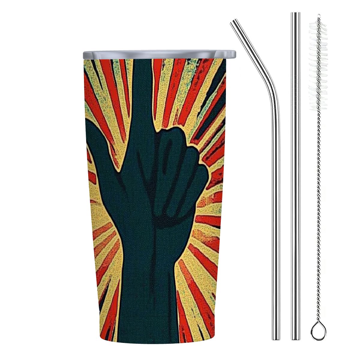 BCIIG Peace Sign 20oz Stainless Steel Car Tumbler with Straw ...