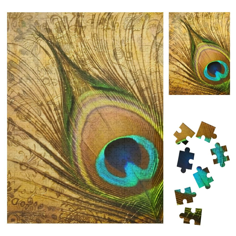 BCIIG Peacock Feather Wooden Jigsaw Puzzle Vertical Impossible Wooden ...