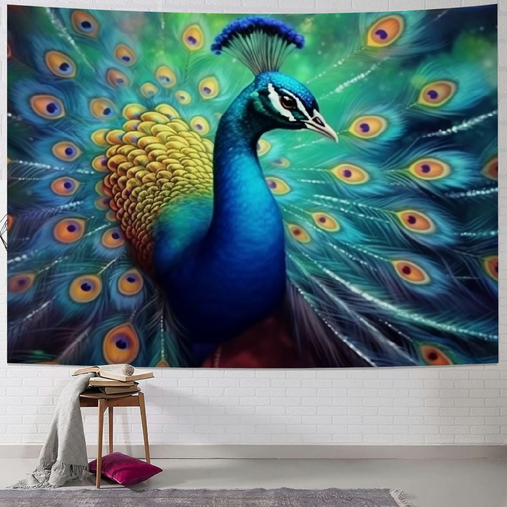 BCIIG Peacock Feathers Star Burst Tapestry Wall Hanging Unique Style ...