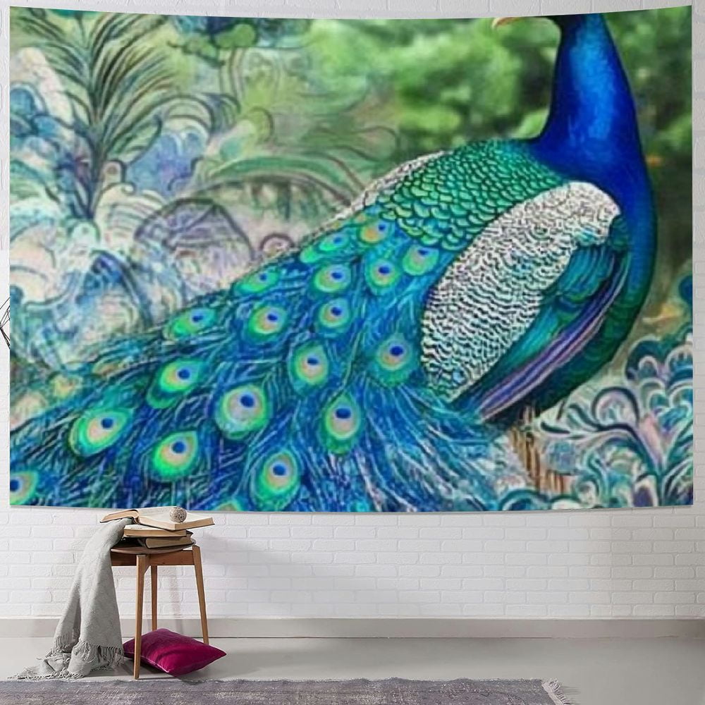 BCIIG Peacock Feathers Tapestry Wall Hanging Unique Style Graphic ...