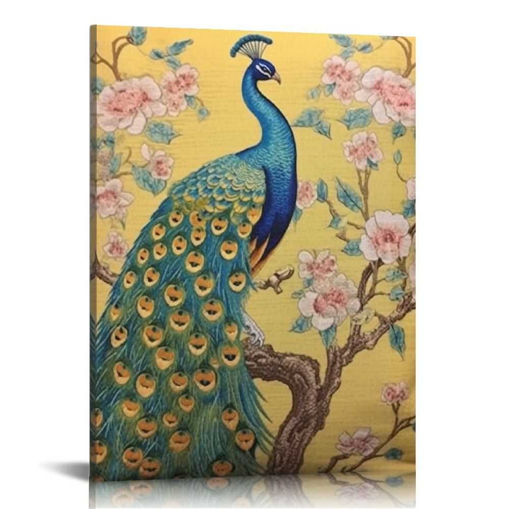 BCIIG Peacock Flowers Fine Art Aesthetic Poster Print Wall Painting for ...