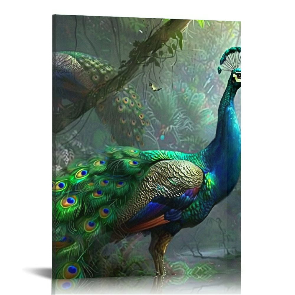 BCIIG Peacock Forest Bird Fine Art Aesthetic Poster Print Wall Painting ...