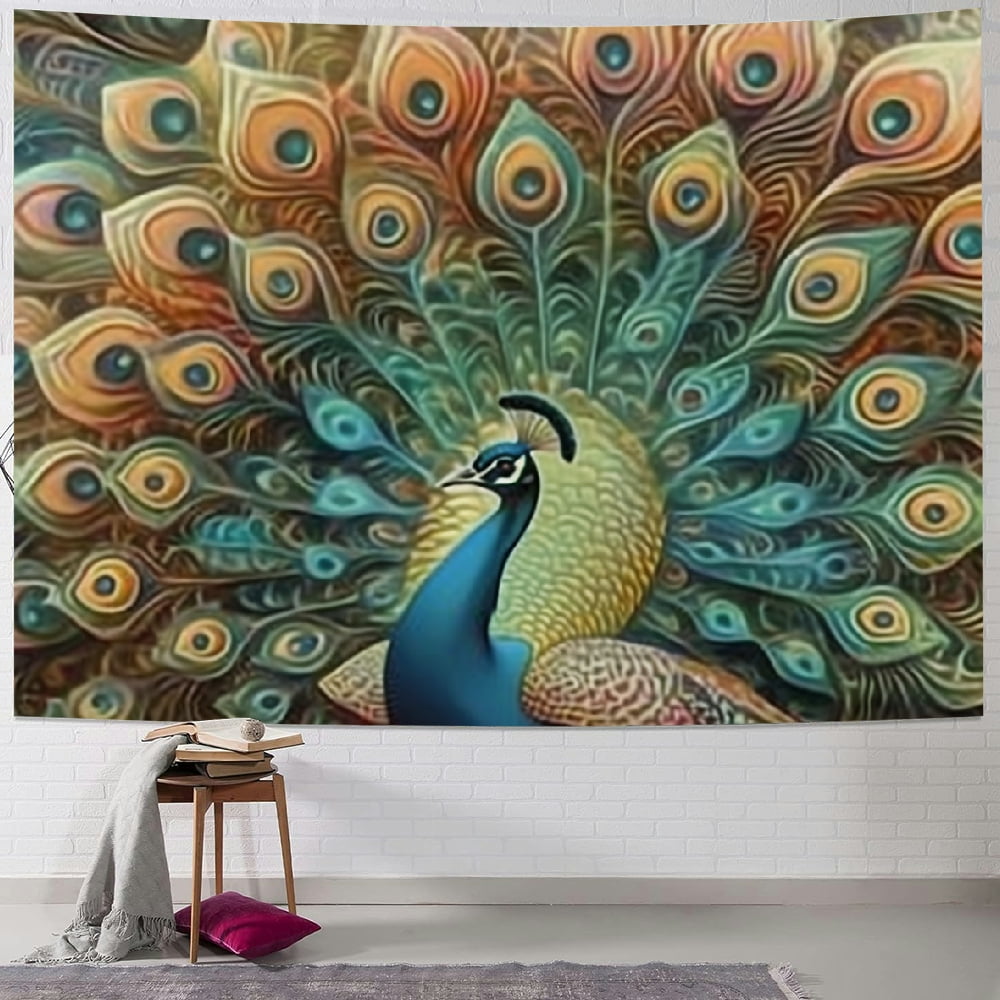 BCIIG Peacock Tapestry Wall Hanging Unique Style Graphic Tapestries ...