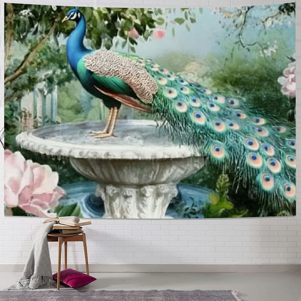 BCIIG Peacock Tapestry Wall Hanging Unique Style Graphic Tapestries ...