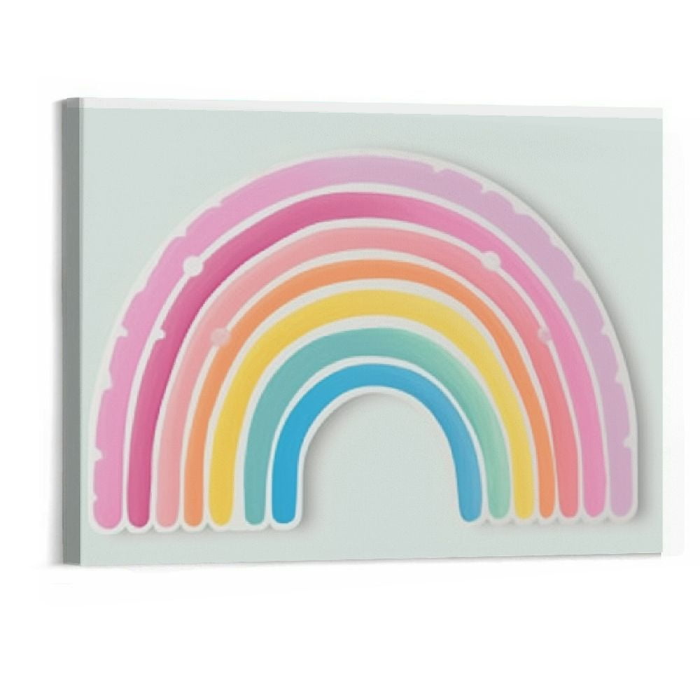 BCIIG Pink Nursery Wall Art Decor Baby Girl Canvas Rainbow Pastel Wall ...