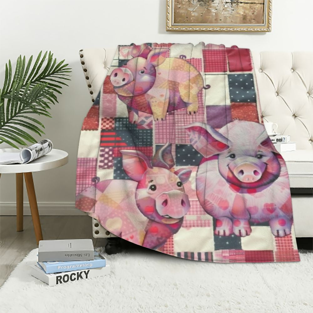 BCIIG Pink Pig Blanket Pig Gifts for Pig Lovers Women Girls Lightweight ...