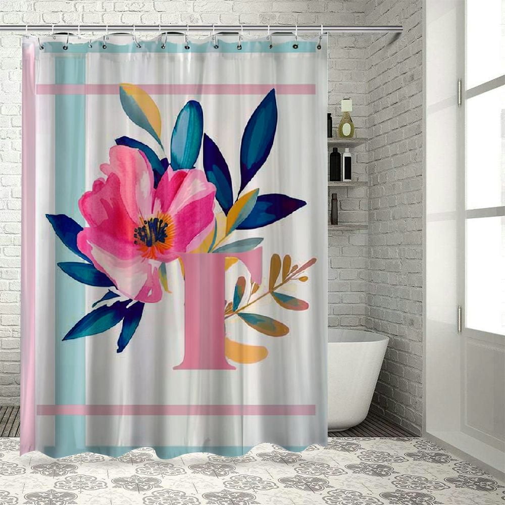 BCIIG Pink Shower Curtain,White Fabric Shower Curtains for Bathroom ...