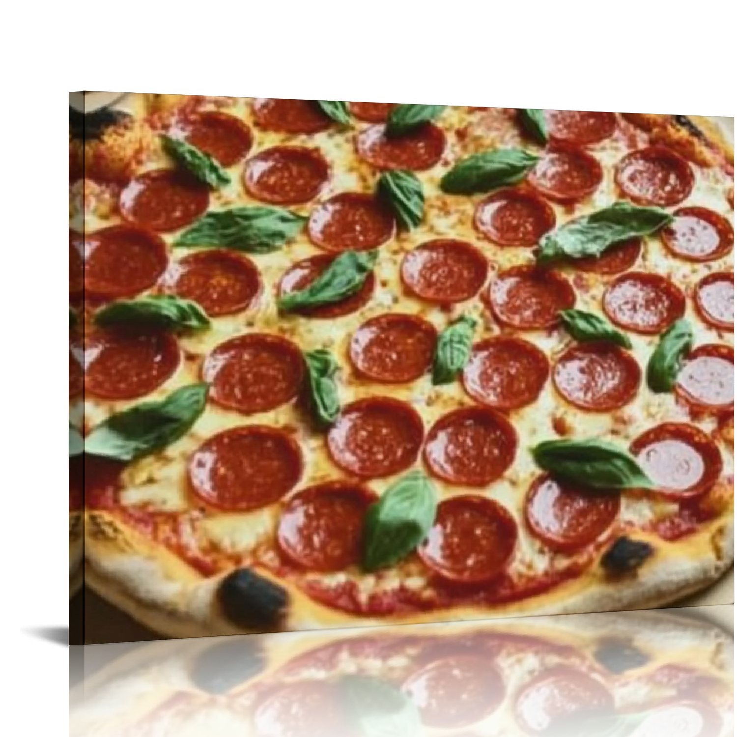 BCIIG Pizza Pepperoni Basil Canvas Prints Wall Art Home Decor 16x12in ...