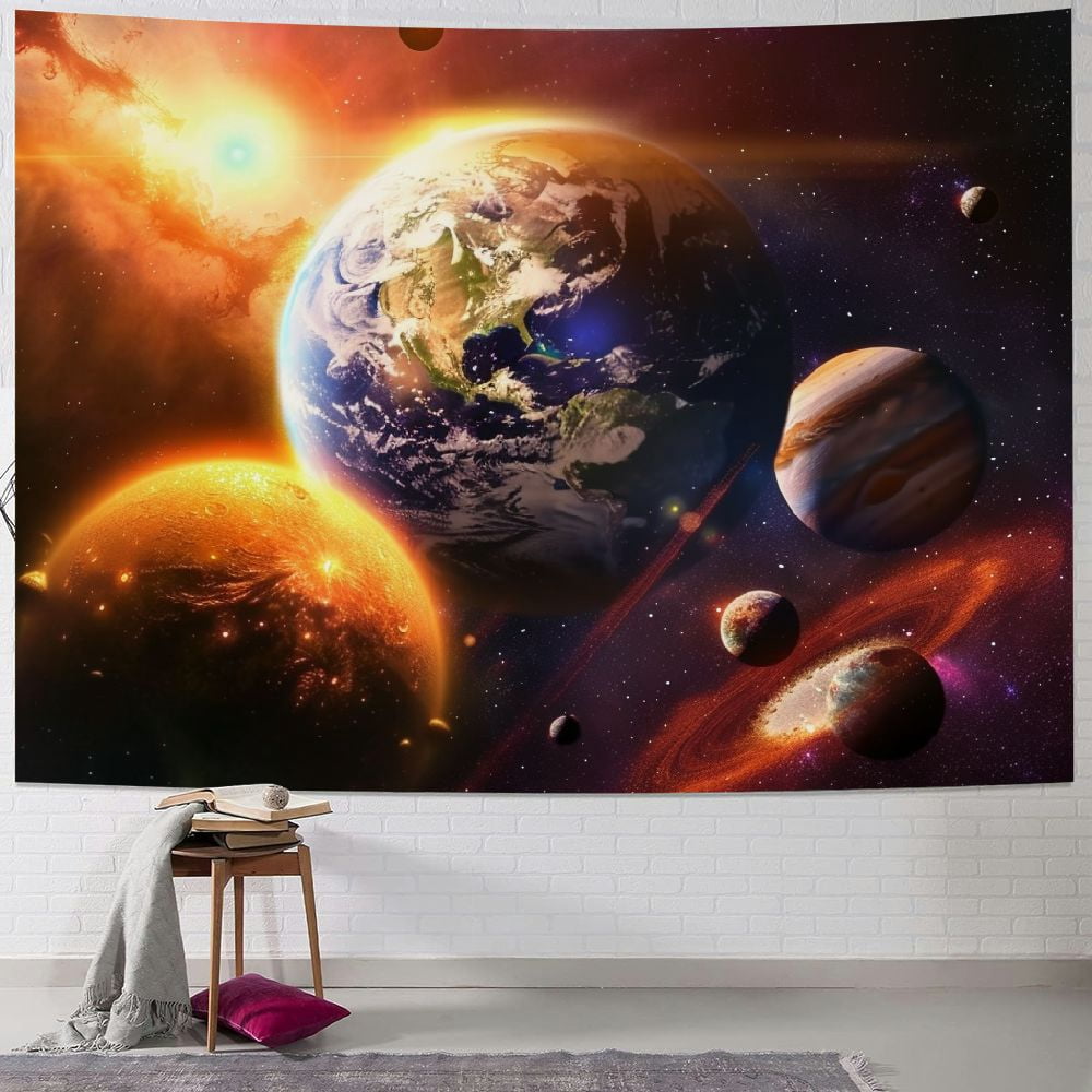 BCIIG Planets Sun Earth Tapestry Wall Hanging Unique Style Graphic ...