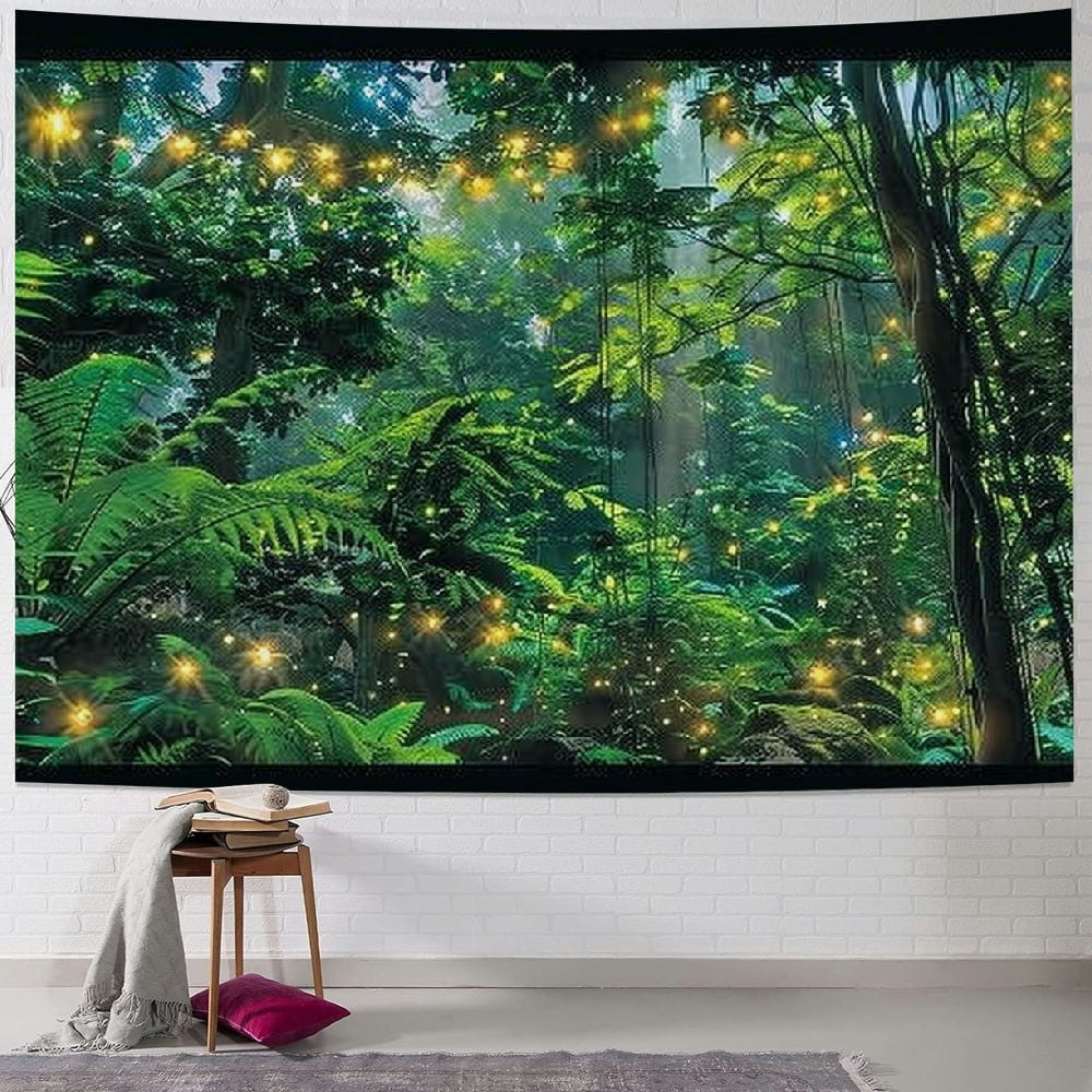BCIIG Plant Tapestry, Green Jungle Untouched Nature Environmental ...