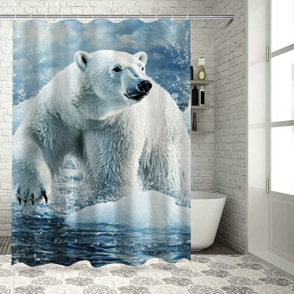 BCIIG Polar Bear Ice Water Shower Curtain for Bathroom Decoration Set ...