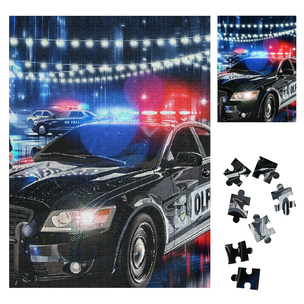 BCIIG Police Car Wooden Jigsaw Puzzle Vertical Impossible Wooden Puzzle ...