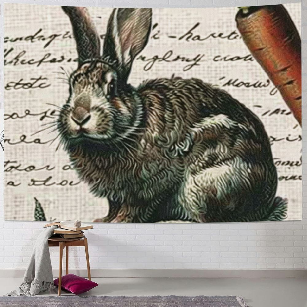 BCIIG Rabbit Carrot Tapestry Wall Hanging Unique Style Graphic ...
