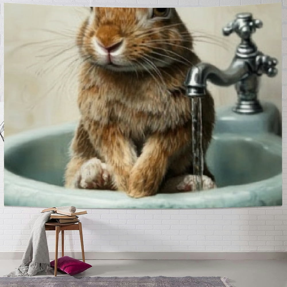 BCIIG Rabbit Tapestry Wall Hanging Home Decor Art for Living Room ...
