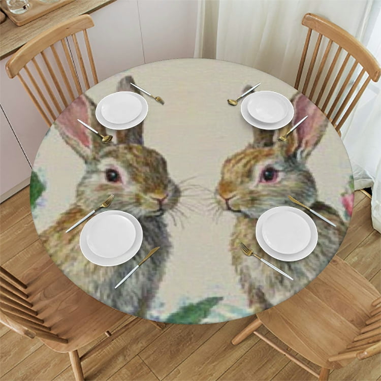 BCIIG Rabbits Flowers Beatrix Potter Round Tablecloth Stain-Resistant ...