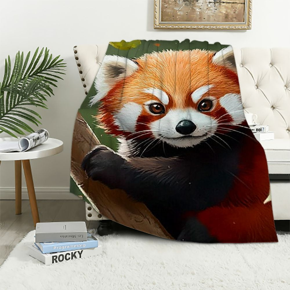 BCIIG Red Panda Throw Blanket Cute Red Panda Plush Soft Cozy Red Panda ...
