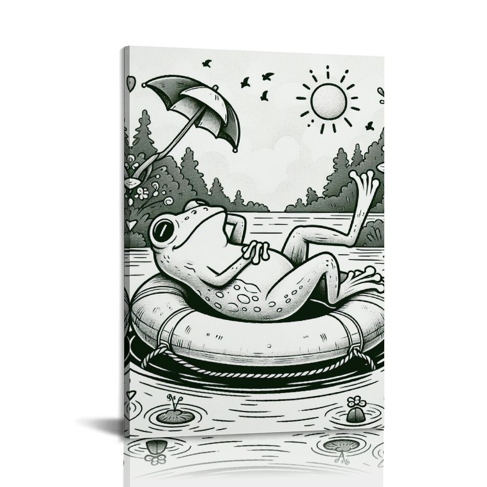 BCIIG Retro Carefree Frog on Water for Room Aesthetic Cute Frog ...