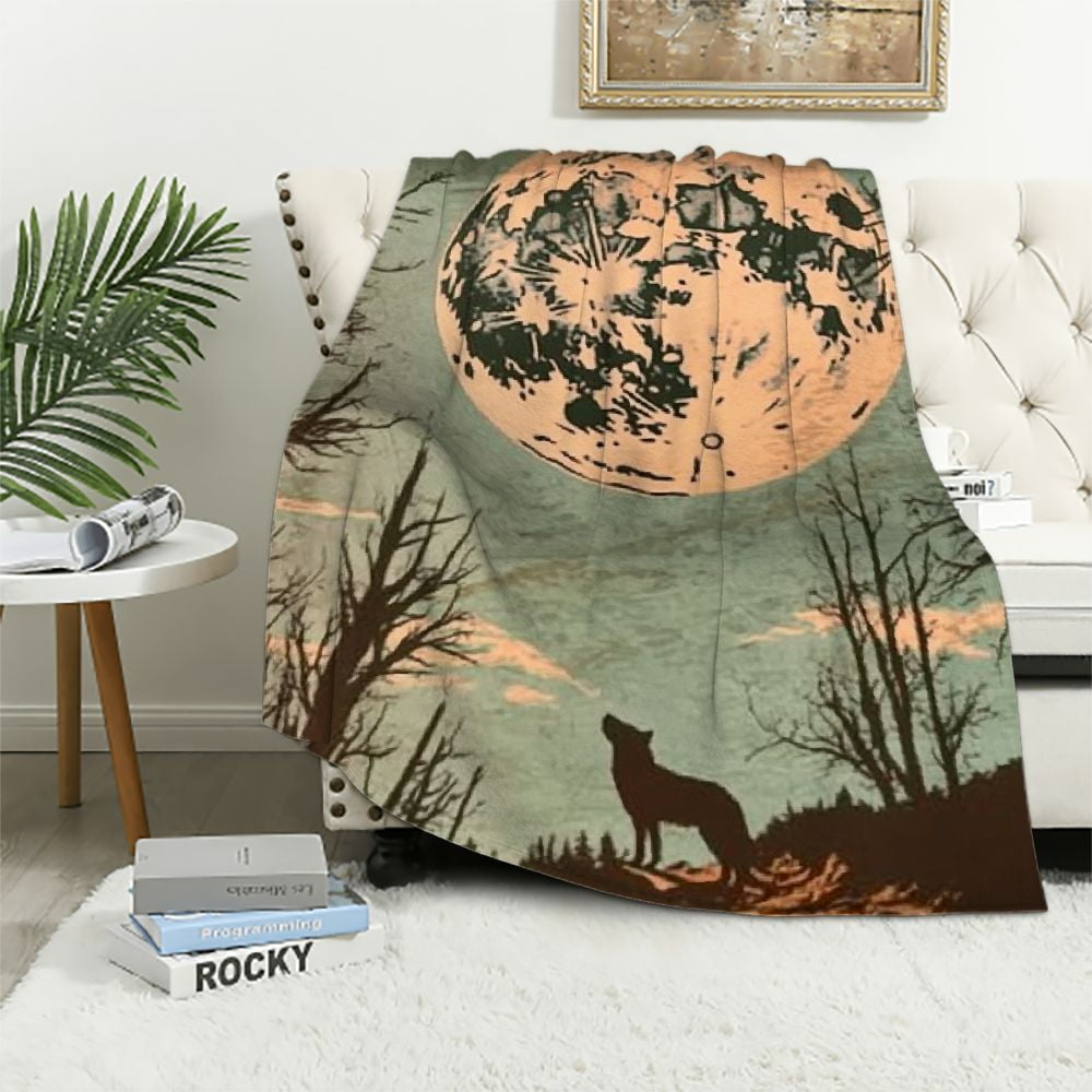 BCIIG Retro The Moon Tarot Card Throw Blanket, Boho Vintage Witch ...