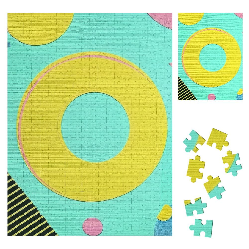 BCIIG Retro Yellow Circle Wooden Jigsaw Puzzle Vertical Puzzle for ...