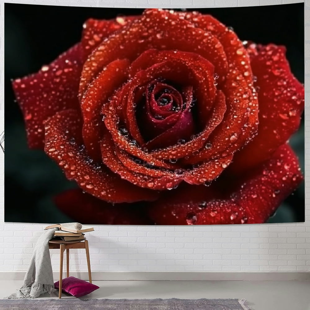 BCIIG Rose Water Droplets Tapestry Wall Hanging Unique Style for Home ...