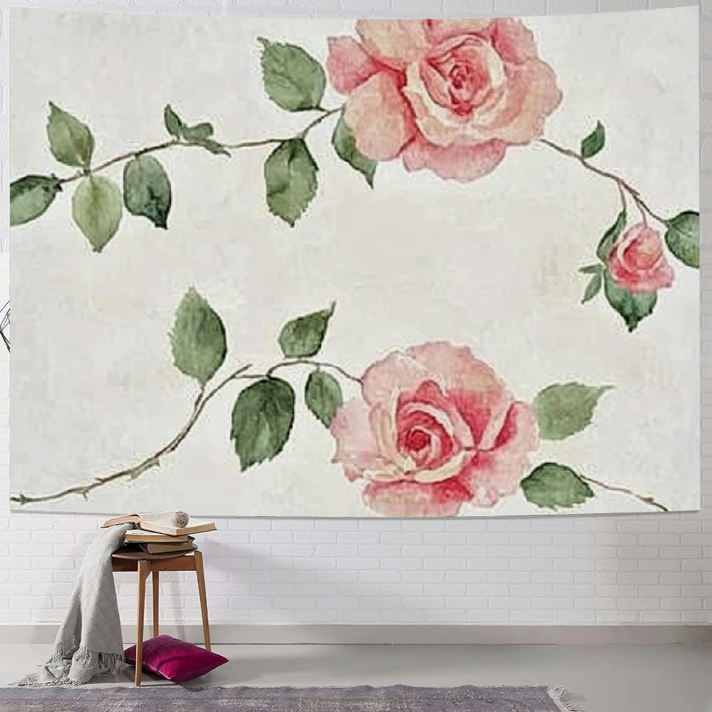 BCIIG Roses Flowers Watercolor Tapestry Wall Hanging Unique Style for ...
