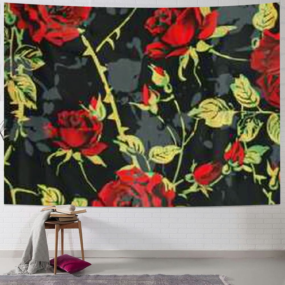 BCIIG Roses Leaves Tapestry Wall Hanging Unique Style Graphic ...