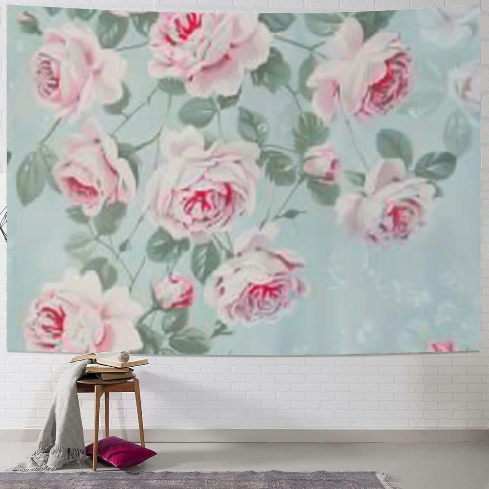 BCIIG Roses Pink Flowers Tapestry Wall Hanging Unique Style Graphic ...