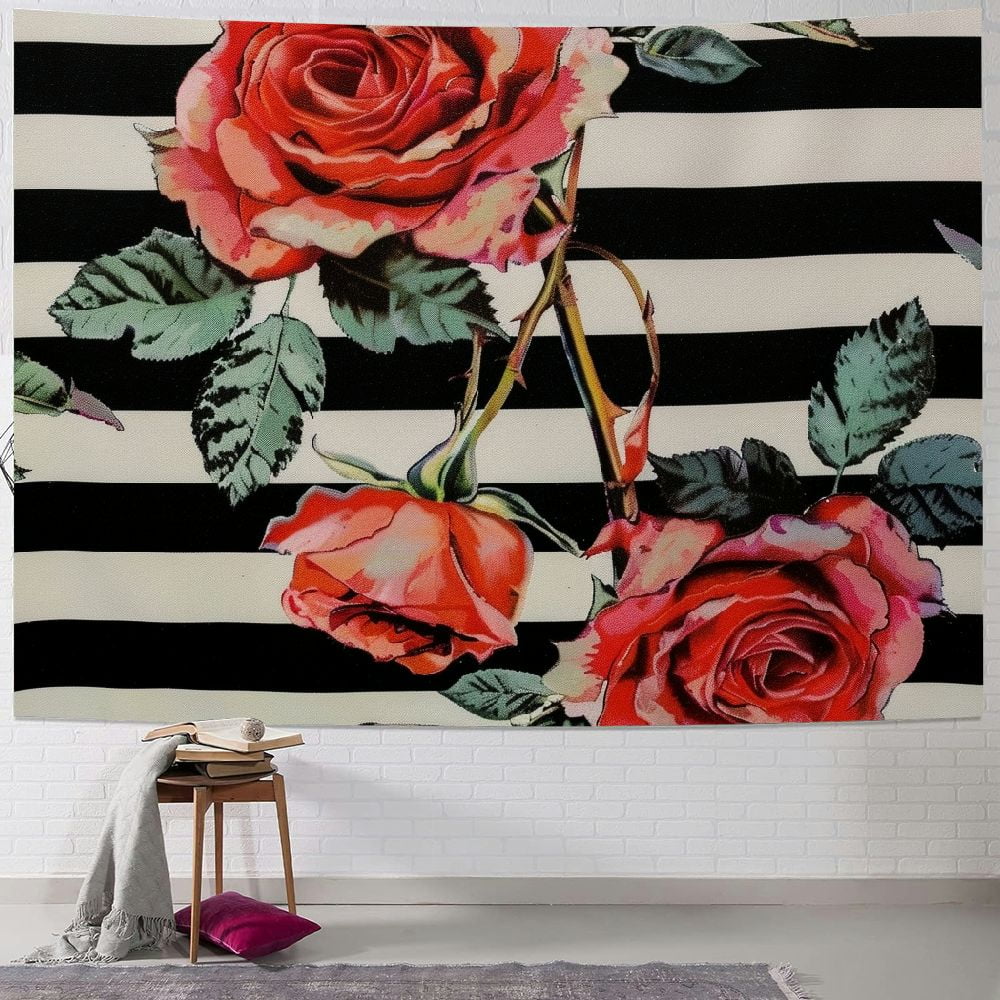 BCIIG Roses Tapestry Wall Hanging Unique Style Graphic Tapestries Home ...