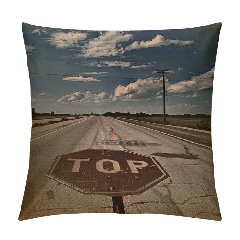 BCIIG Route 66 Pillow Case, The Dusk Sky Historic Route 66 Signs Road ...