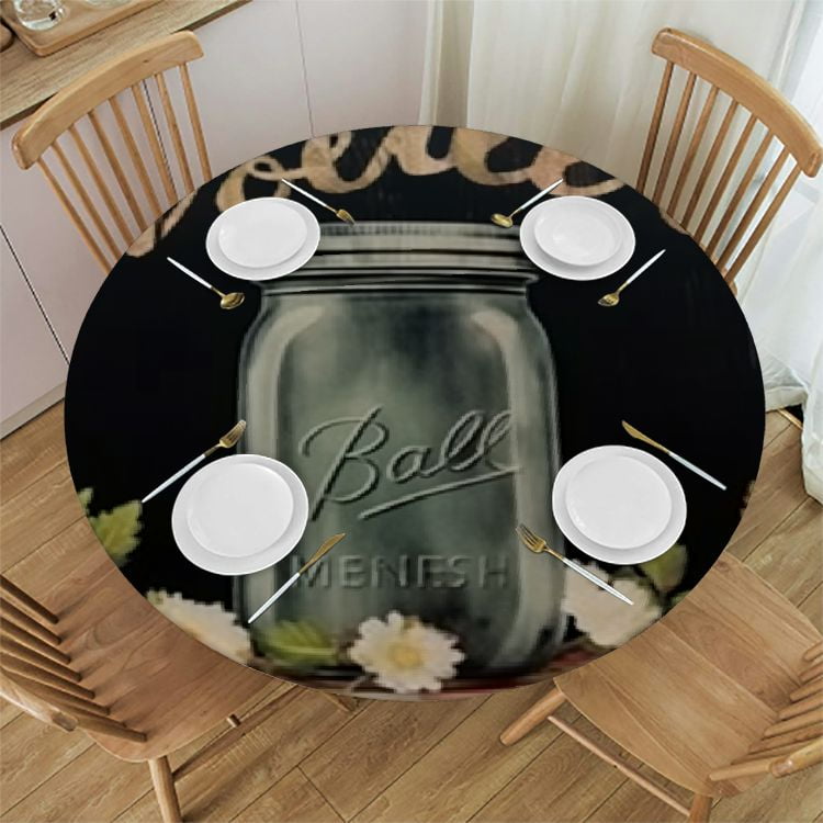 BCIIG Rustic Charm Round Tablecloth | Stain Resistant & Washable ...