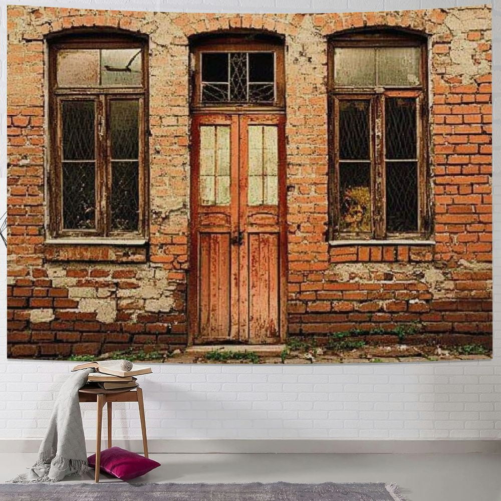 BCIIG Rustic Tapestry, Antique Exterior with Old Door and Windows ...
