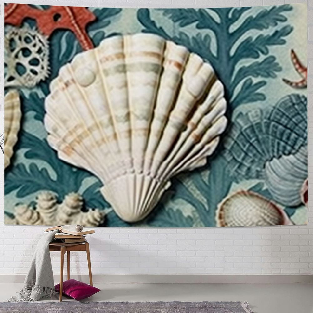 BCIIG Sea Shell, Corals, Seaweed Tapestry Wall Hanging Unique Style ...