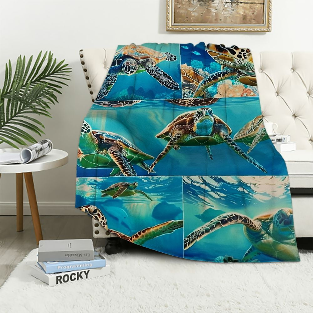 BCIIG Sea Turtle Blanket Turtle Gifts for Girls Boys Women Ocean Turtle ...